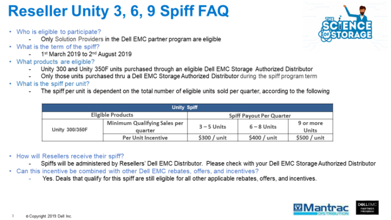 Dell EMC Unity 300/350F SPIFF | Welcome to Mantrac Distribution